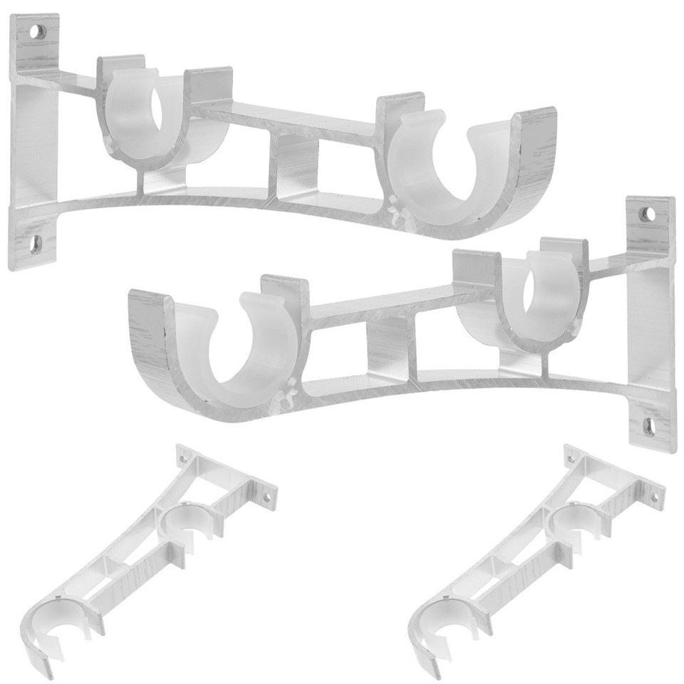4 Pcs Curtain Rod Center Support Bracket Rods Brackets Heavy Duty | eBay UK
