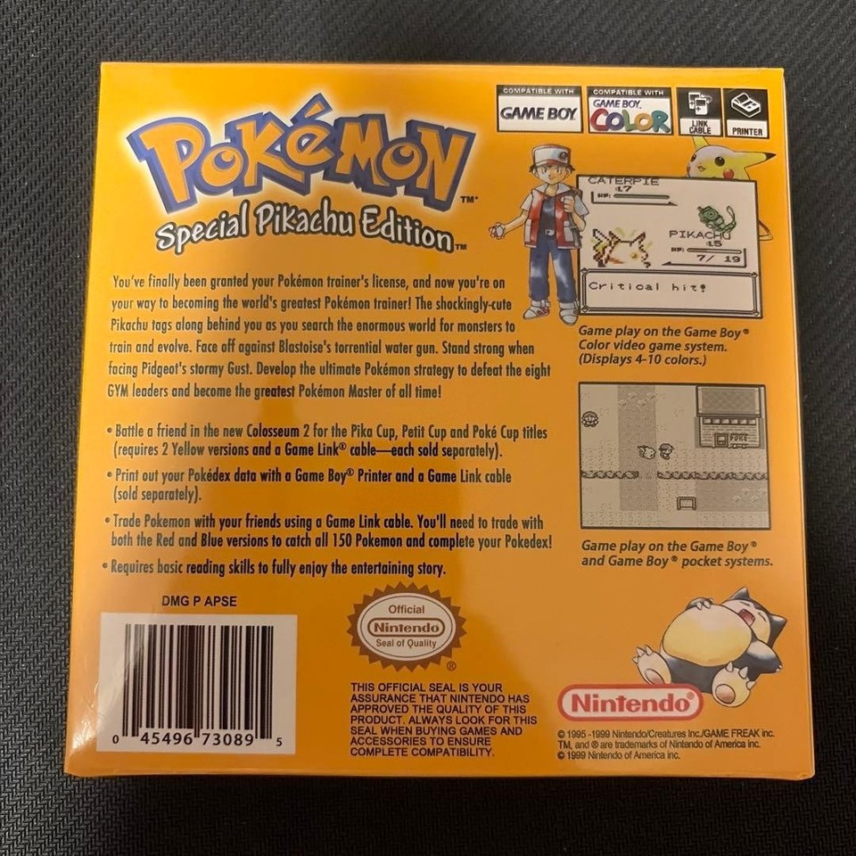 Game Boy Pokemon Yellow YELLOW VERSION English Version | eBay