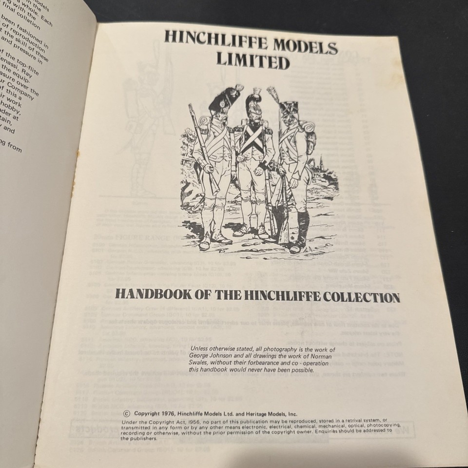 Hinchliffe Models Limited Handbook of the Hinchliffe Collection 1976 ...