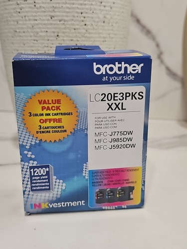 Brother LC20E 3PK XXL Super High Yield Ink Cartridge Cyan Yellow ...