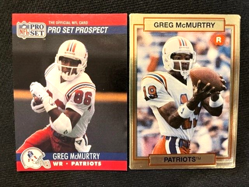 NFL - Greg McMurtry 1990 Pro Set Draft RC & 1990 Hi-Pro Football RC ...
