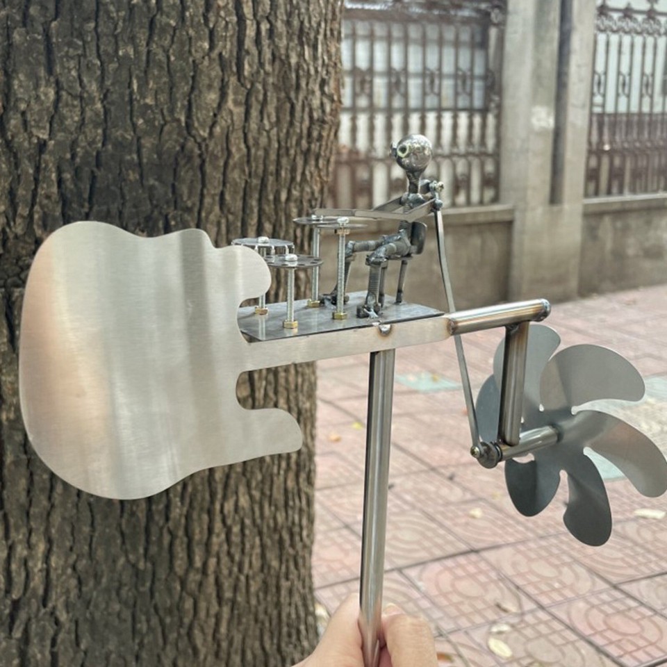 Drummer Windmill Garden Decoration,Stainless Steel Music Windmill ...