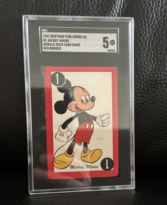 1941 Whitman Mickey Mouse Card Game #1 Sgc 5 Walt Disney Red Back | eBay