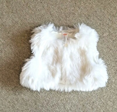 GYMBOREE White FUR SHRUG Sweater/Cardian GIRLS sz 7/8 EUC short sleeve ...