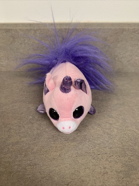 Fuzzee Tails Unicorn Pig Plush Bonzai 4" Furry Tail Pretty Pink With ...