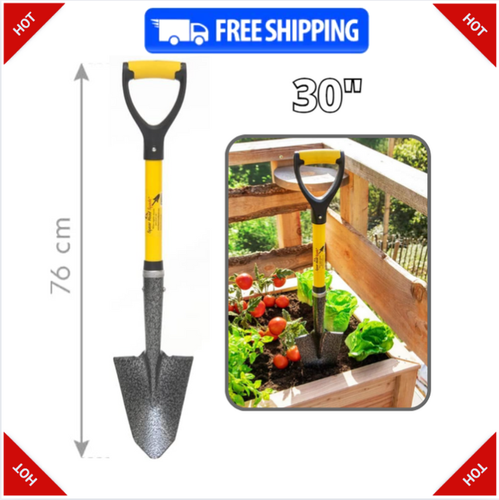Spear Head Spade Small D-Handle Gardening Shovel with Cushioned Grip ...