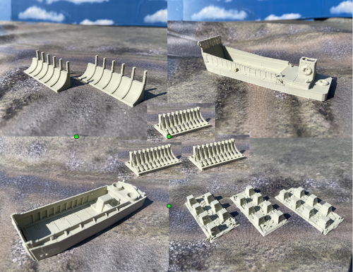 Landing Craft LCM, LCVP, Dragon's Teeth, Tank Barrier 1:72 WW2 Terrain ...