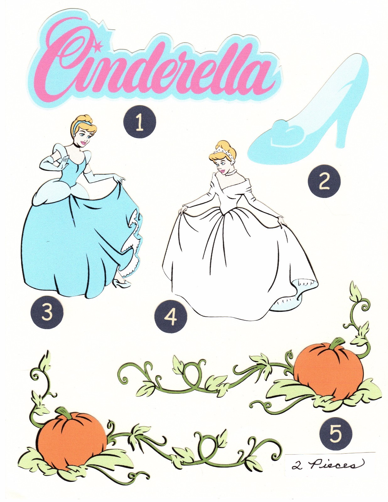 Cinderella Printed Die Cut Image(s)- U choose style, Scrapbooking ...