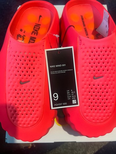 Nike Mind 001 Pregame Mules ‘Solar Red Crimson’ - Size UK 8 - Brand New ...