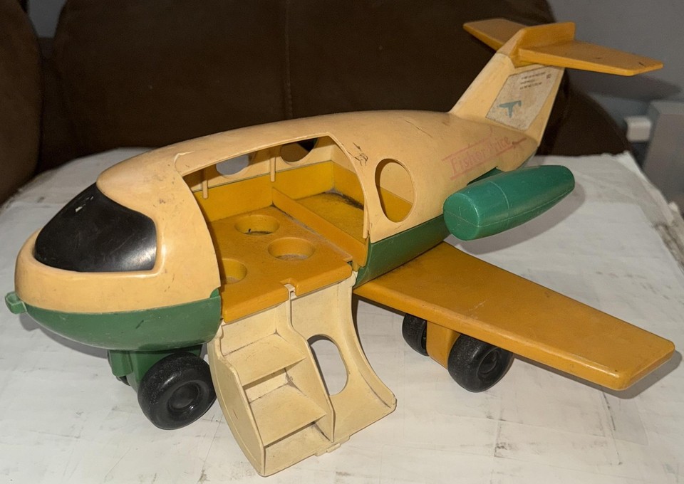 Vintage Fisher-Price Little People Jet Airplane 182 Made in USA 1980s ...