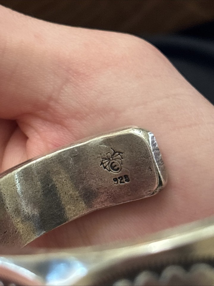 Silver Ingot Joe Eby Bug Signature Cuff Bracelet Native American Jewelry Style! | eBay