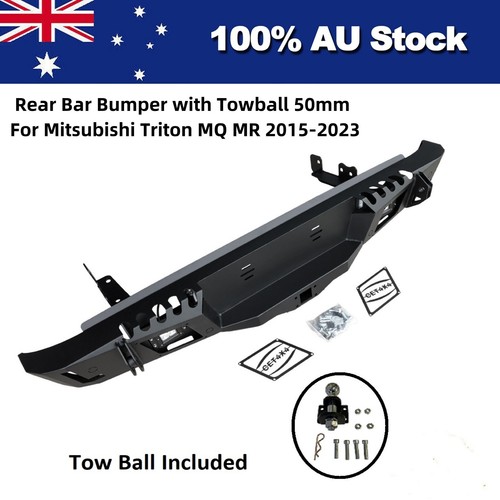Heavy Duty Rear Bar Bumper & Towball 50mm For Mitsubishi Triton MQ MR ...
