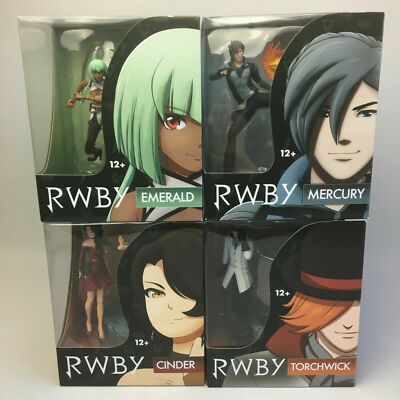 RWBY Series 3 Action Figures Villains Full Set Cinder Emerald Mercury ...
