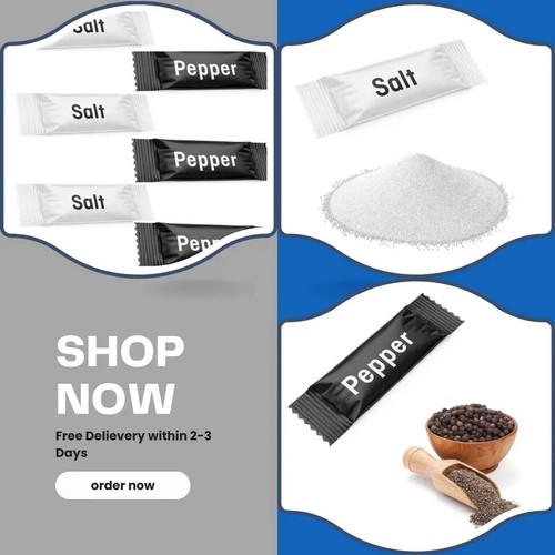 Salt Pepper Sachets Individually Wrapped Portion- Condiments Packets ...