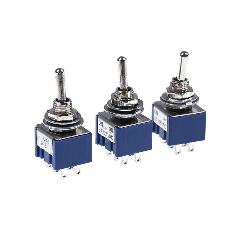 5PCS 6P Toggle Switch 6A 125VAC 6 Pin DPDT ON-ON Mini Toggle Switch J ...