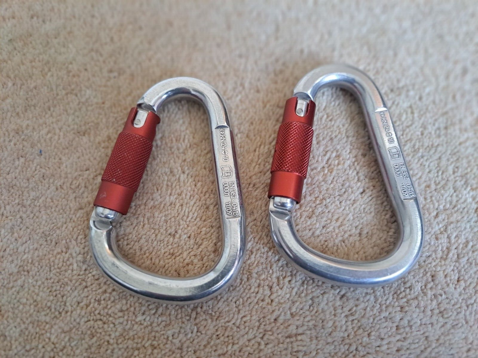 twist lock self locking carabiners x 2 | eBay