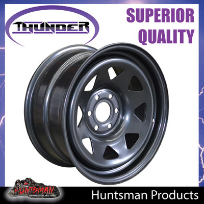 16X8 Sunraysia 6/114.3 PCD +20 Black Thunder Steel Wheel Rim Navara D40 ...