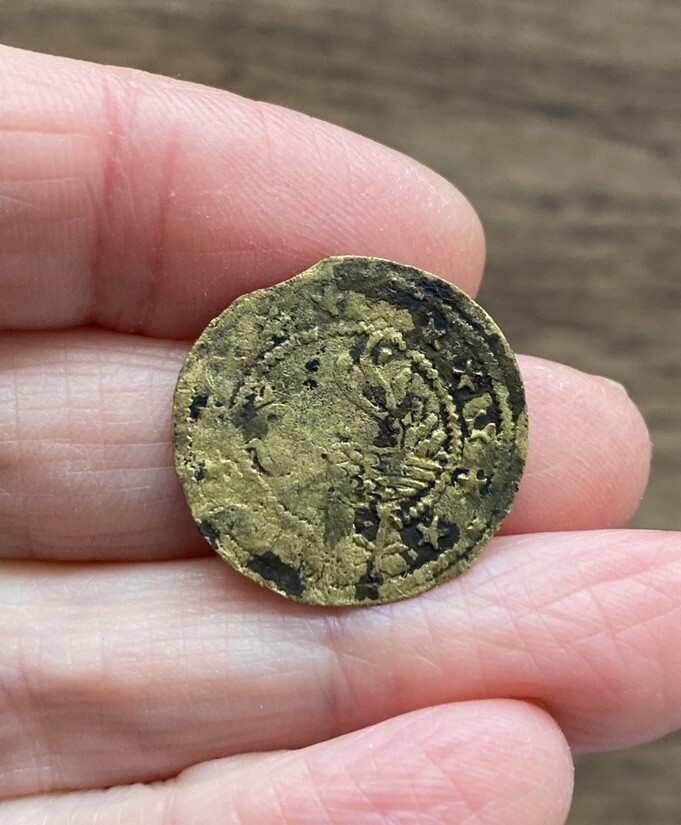 15TH/16TH CENTURY BRASS NUREMBERG JETTON. 1415-1500. COCKEREL / CROWN ...