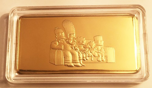 NEW 10 Gram "The Simpsons" Certified Ingot Finished in 999 Fine 24 k ...