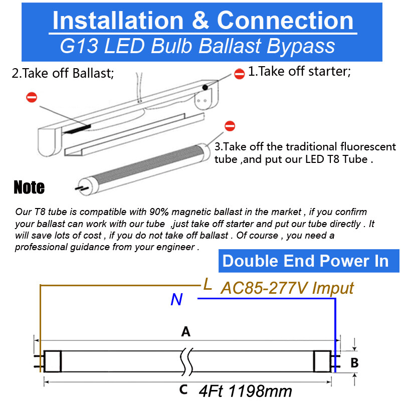 72W 48 inch LED Tube 4ft T8 Bulbs Light Fluorescent Replacement T12 4 ...