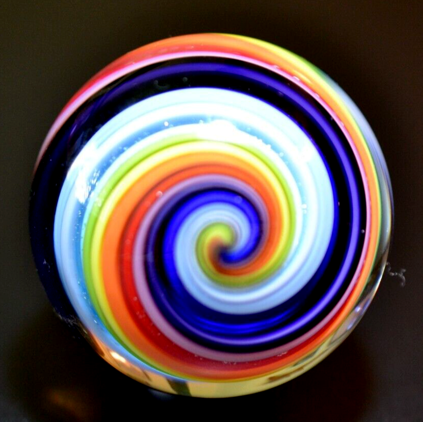 EDDIE SEESE GLASS MARBLE/1.793"-MULTI-COLORED DT SILVER DICHROIC-ICE ...