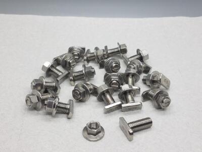 20 PACK M10 X 25mm SOLAR PANEL ROOF RACK T-BOLTS STAINLESS STEEL WITH ...