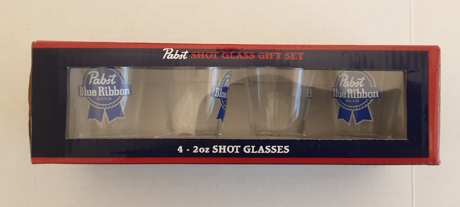 Set Of 4 Pabst Blue Ribbon Beer 2oz Shot Glasses (NEW) | eBay