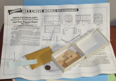 Simmons ho scale CIRCUS LIGHT DEPT. WAGON KIT for Model Train Layouts ...