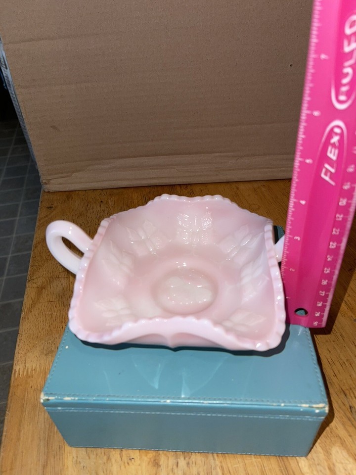 Vintage Fenton Glass Pink Slag Butterfly Nappy Bon Bon Dish Bowl Cute ...