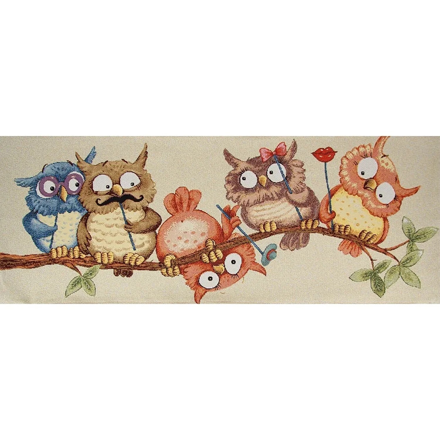 14x35" Owls Tapestry Pillow Long Sofa Couch Bolster Cushion Decorative ...