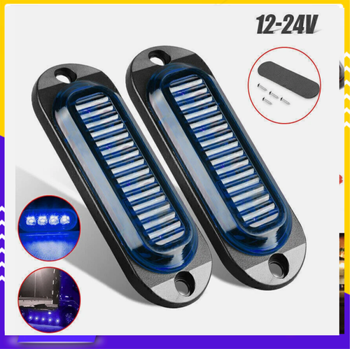12V-24V LED Clearance Lights Side Marker Lamps White Amber Red Trailer ...
