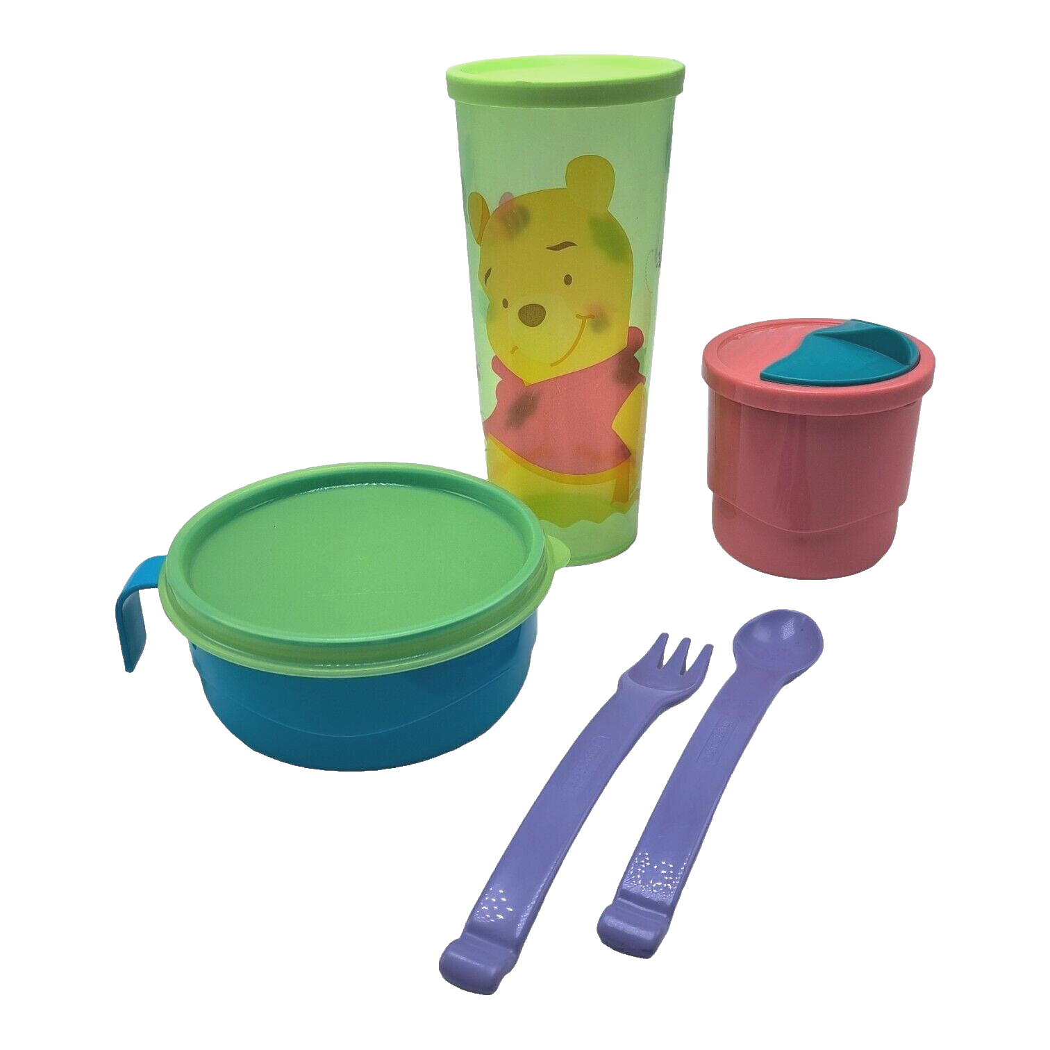 Tupperware Kids Snack Be Nimble Lunch Set with 16 oz Pooh Tumbler ...