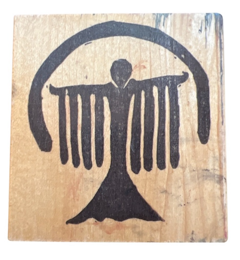 Uptown Rubber Stamps Primitive Angel Wooden Rubber Stamp | eBay