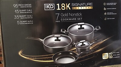 IKO 18k Signature Series Gold Non-stick 7 Piece Cookware Set - NEW | eBay