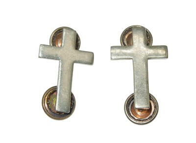 Original WWII US Army Chaplain Officer Cross Branch Pins Insignia Pair ...