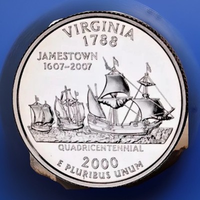 2000-S Clad 25C State Quarter Virginia Gem Cameo Proof FAST SHIPPING ...