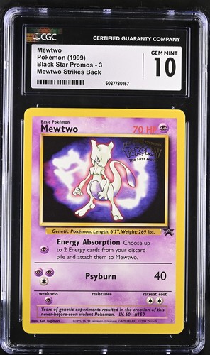 CGC 10 GEM MINT Mewtwo 1999 Black Star Promos 3 Pokemon Card | eBay