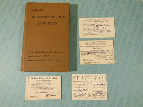 US Navy Aviator's Log Book, 1943-45, VP 209, Ecuador, Galapagos, anti ...