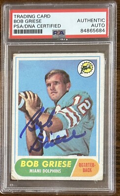 1968 68 Topps Bob Griese Rookie Card RC Signed PSA DNA Certified ...