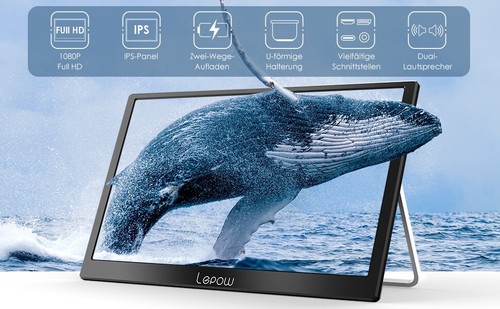 Lepow C2 Portable Monitor 15.6" for business duplicate extend second ...