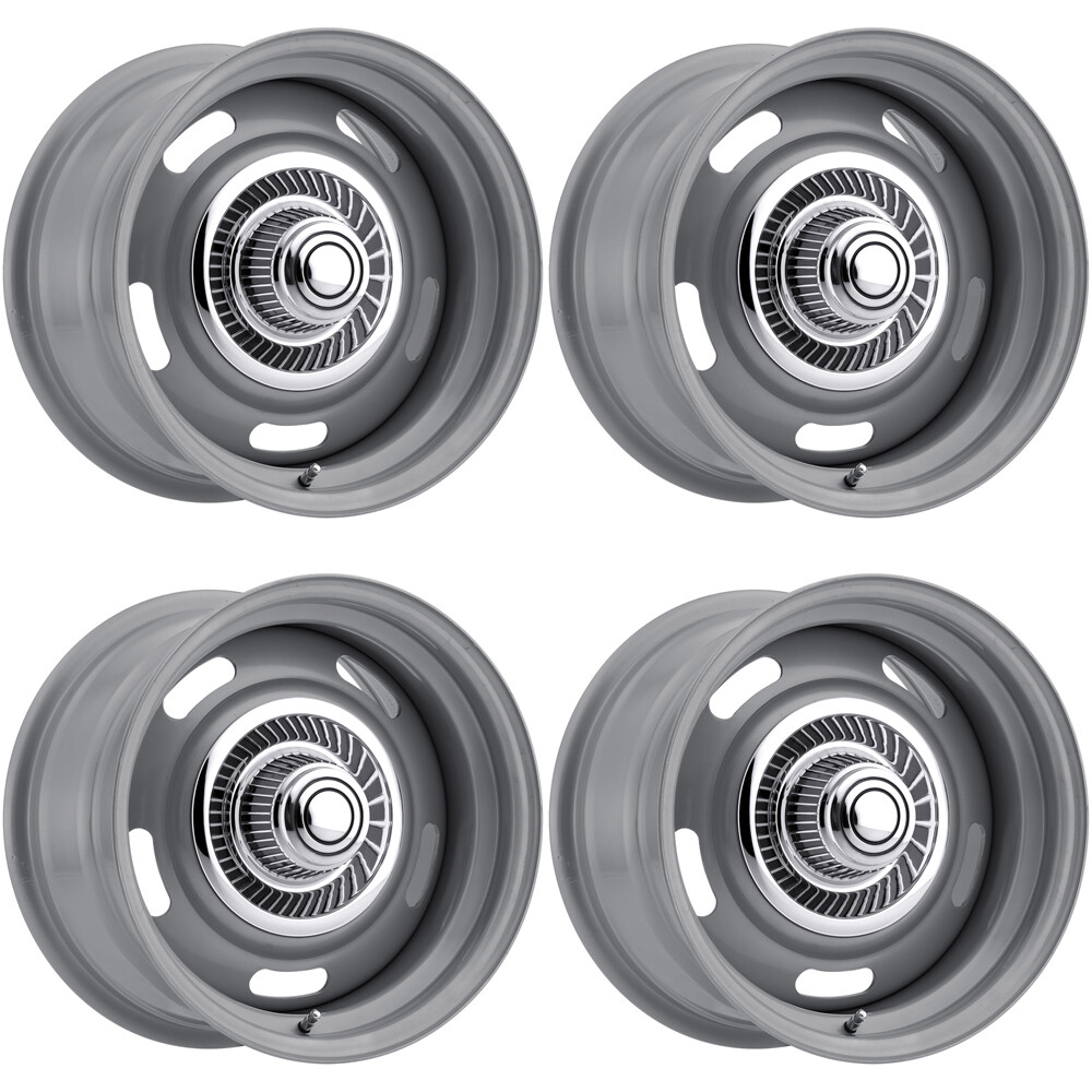 (Set of 4) Vision Rally 55 15x8 5x5.5" -12mm Dark Silver Wheels Rims ...
