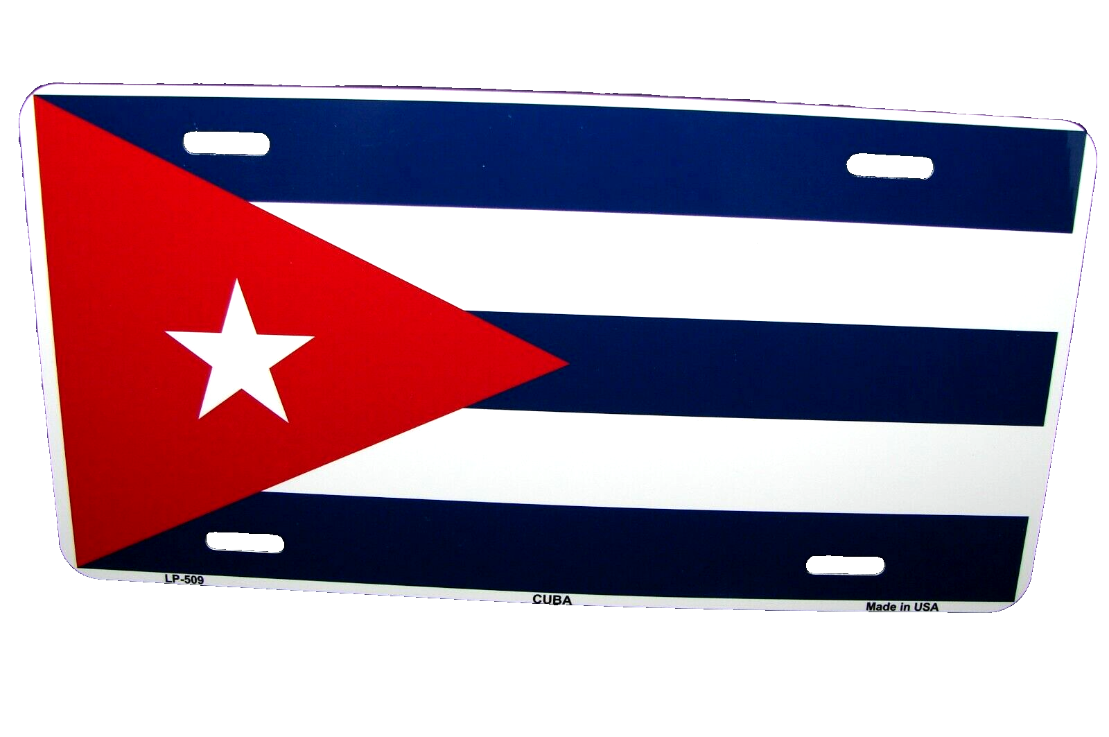 CUBAN FLAG METAL CAR NOVELTY LICENSE PLATE AUTO TAG. CUBA FLAG CAR ...