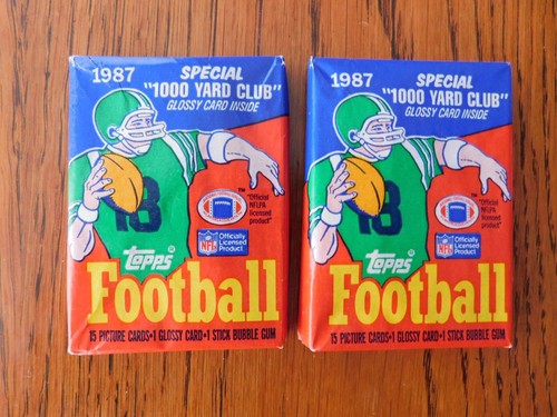Two 1987 Topps Football Factory Sealed 15 Card Wax Packs Cunningham ...
