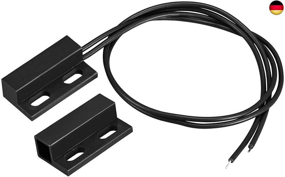Guuzi 3pcs Wired Surface Mount Door Sensor, Magnetic Reed Switch, Black ...