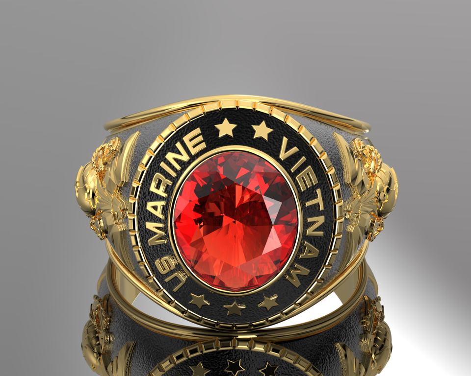 Vietnam Men's 10k Yellow or White Gold US Marine Corps Military Ring | eBay