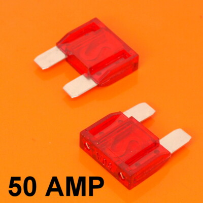 High Quality 2 x 50 Amp Maxi Blade Fuse Fuses Red 50A Car Van Bike ...