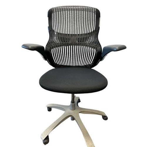 Knoll Generation Task Chair, Black and Gray with Chrome Base- Renewed ...
