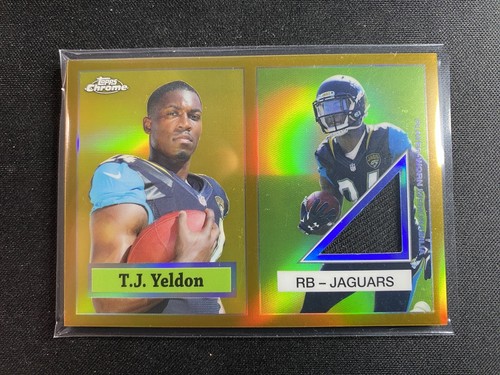 2015 Topps Chrome TJ Yeldon Throwback Gold Refractor Jersey Patch /25 ...