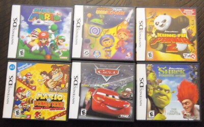 NINTENDO DS EMPTY GAME CASE LOT OF 6 ALL WITH BOOKLETS MARIO DONKEY ...