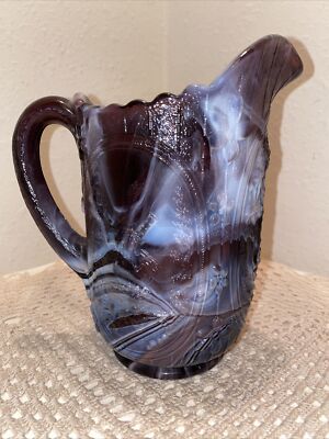 Imperial Amethyst Slag Glass Milk Pitcher Windmill 2 Pounds 6 3 /8” H ...